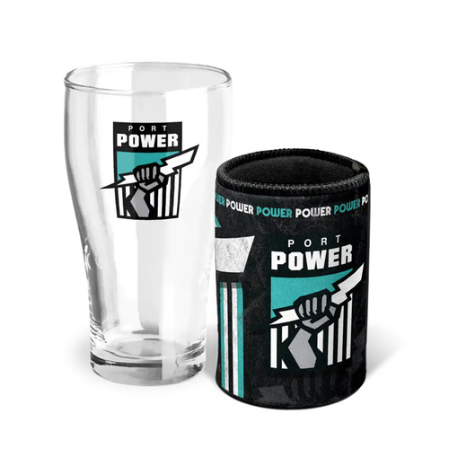 Adelaide Port Power AFL Heritage Pint Glass and Can Cooler Easter Gifts ...