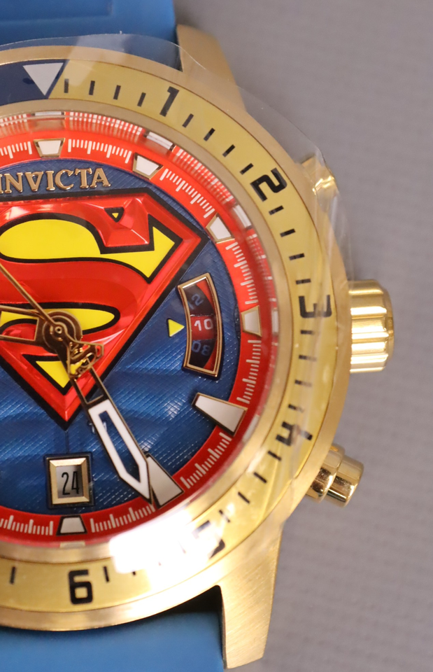 INVICTA DC Comics Men 45mm Stainless Steel Gold Blue+Red+Yellow dial ...