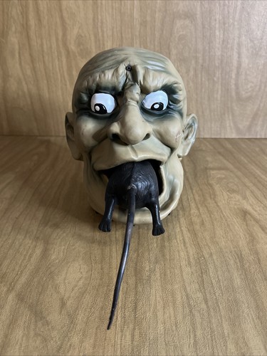 Sound & Motion Halloween Zombie Guy Head Eating Rat MAGIC POWER Co ...