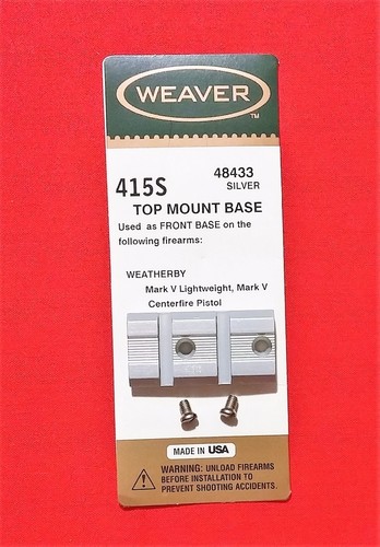 Weaver Scope Base- #415S fits Weatherby Mark V front base - zoom on ...