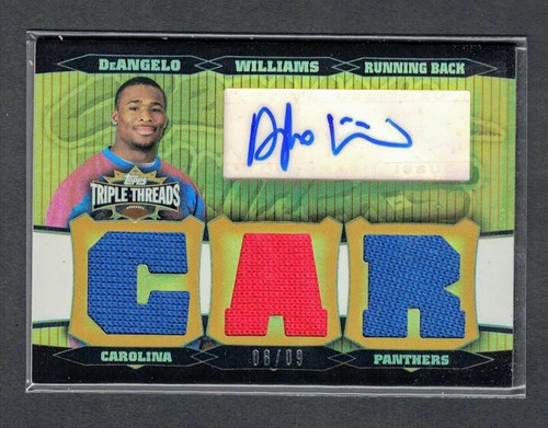 DeAngelo Williams Gold Game Used Jersey Patch Auto SP /9 Panthers ...