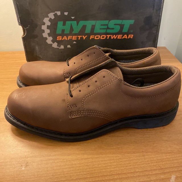 Mens Hytest Steel Toe Conductive Safety Shoes Flat Sole Brown Size 11D ...