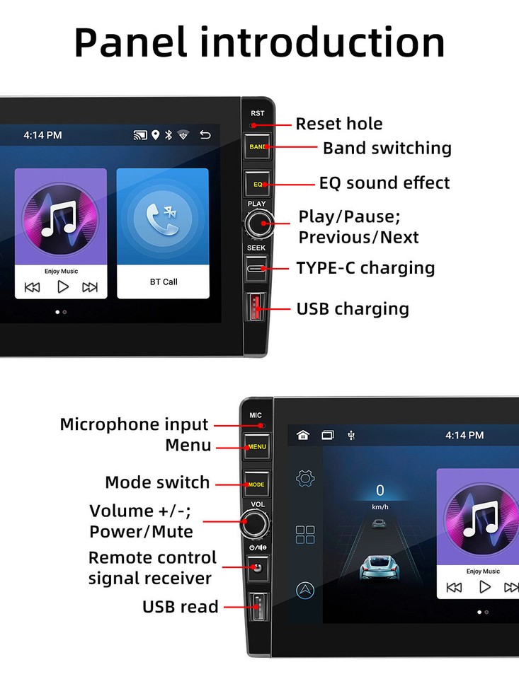 Double Din Android 12 Car Radio GPS WIFI Stereo For Apple Carplay ...