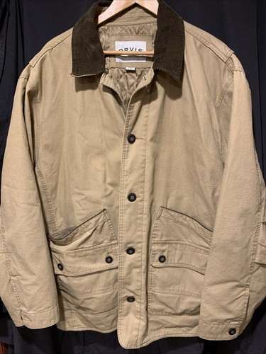 Orvis Barn Coat Jacket Mens “XXL”Quilt Lined Corduroy Collar Canvas ...