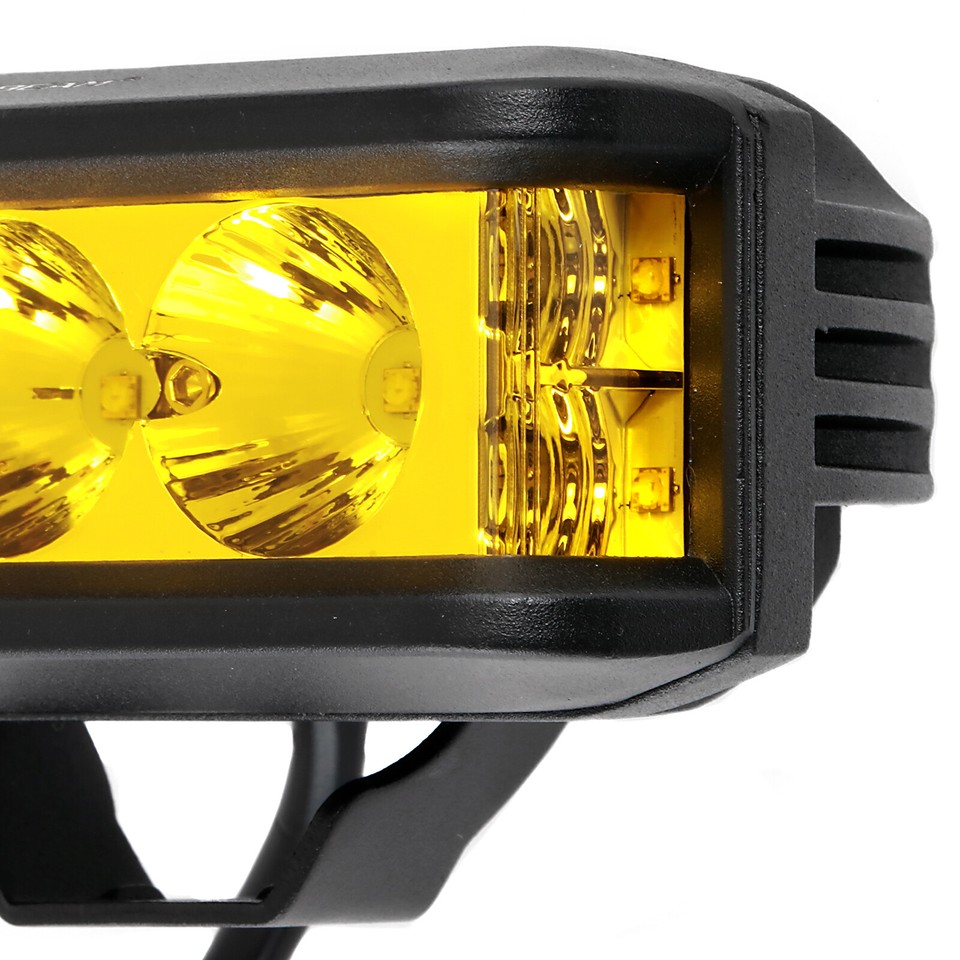 5 INCH LED LIGHT BAR SQUARE SIDE SHOOTER LED POD LIGHTS AMBER YELLOW ...