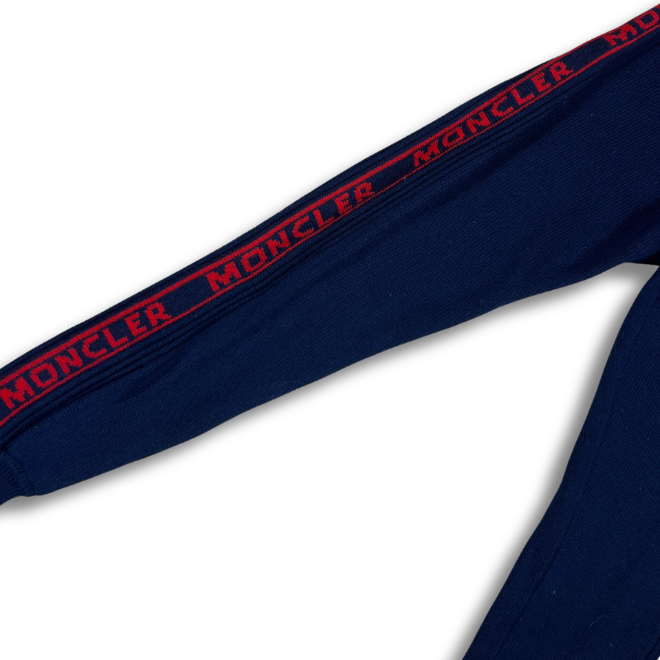Moncler Knit Jogger Pants Blue Red Logo Tape Side Stripe Pantalone ...