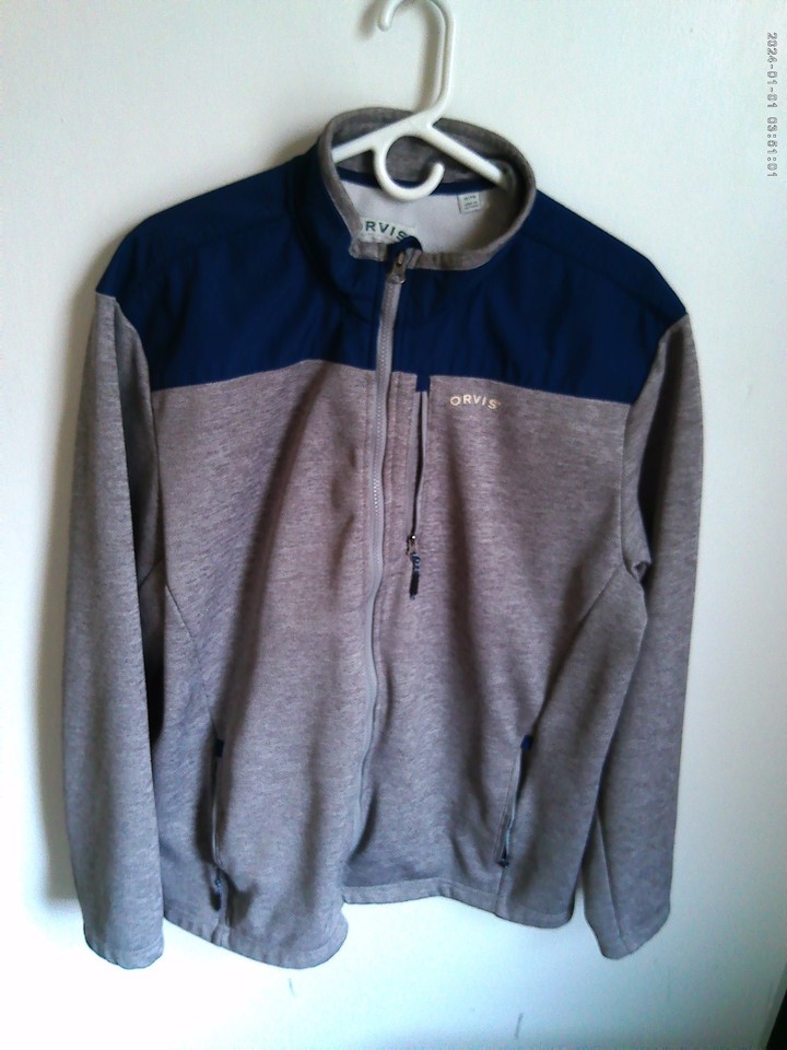 Orvis Classic Collection lightweight fleece jacket Mens XL Blue Gray ...