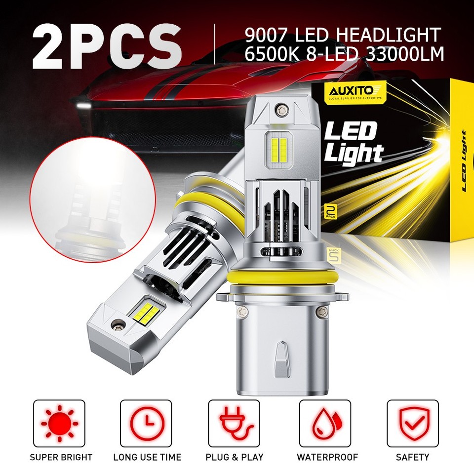 AUXITO 9007 LED Headlight High Low Beam White 6500K Lamp 33000LM Super 32W Power | eBay