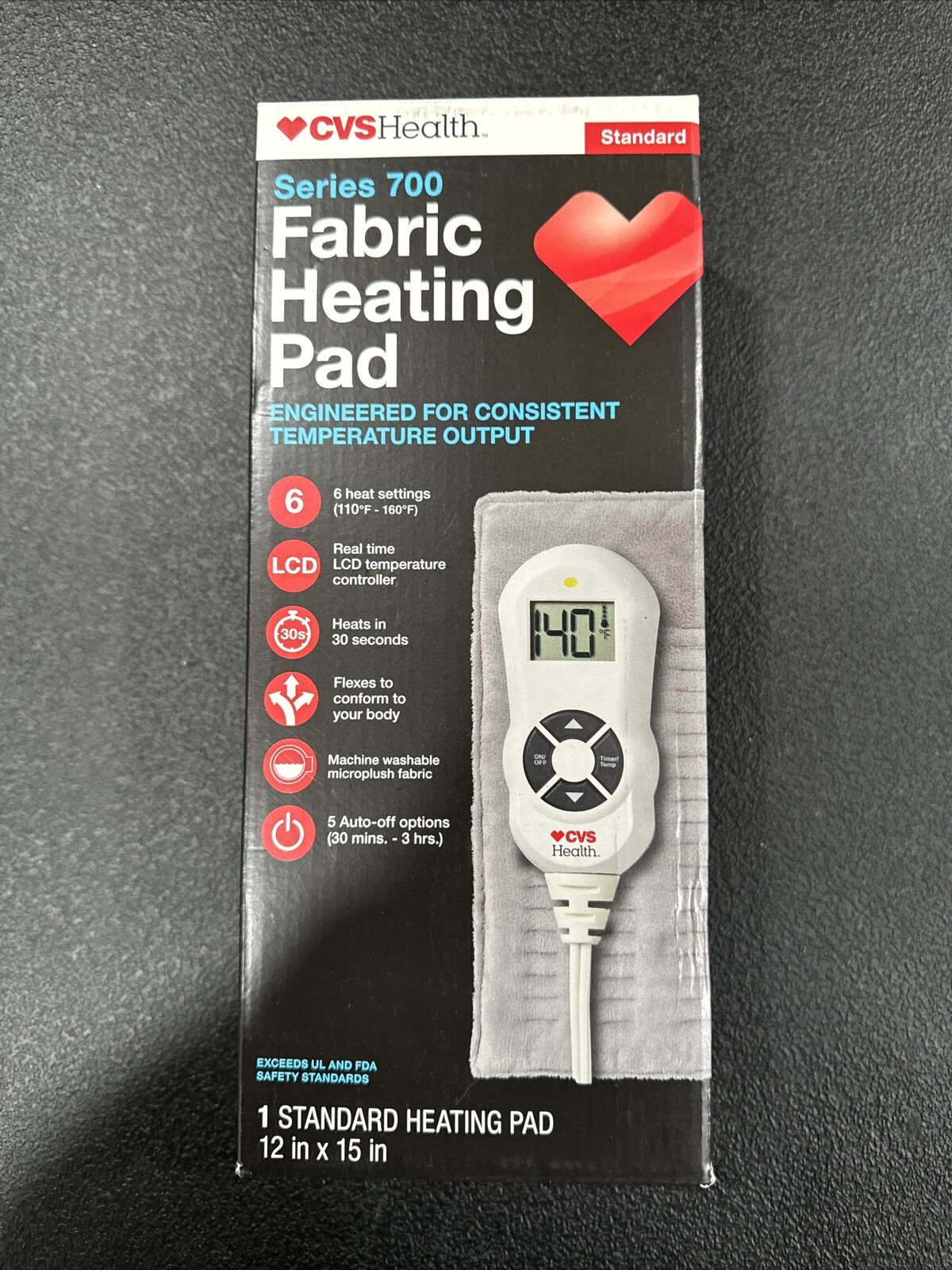 CVS Series 700 Fabric Heating Pad Standard Size 12” x 15” LCD Control ...