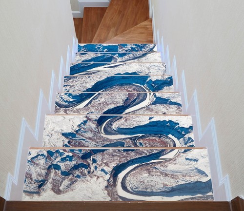 3D Meandering River A16 Stair Risers Decoration Photo Mural Vinyl ...