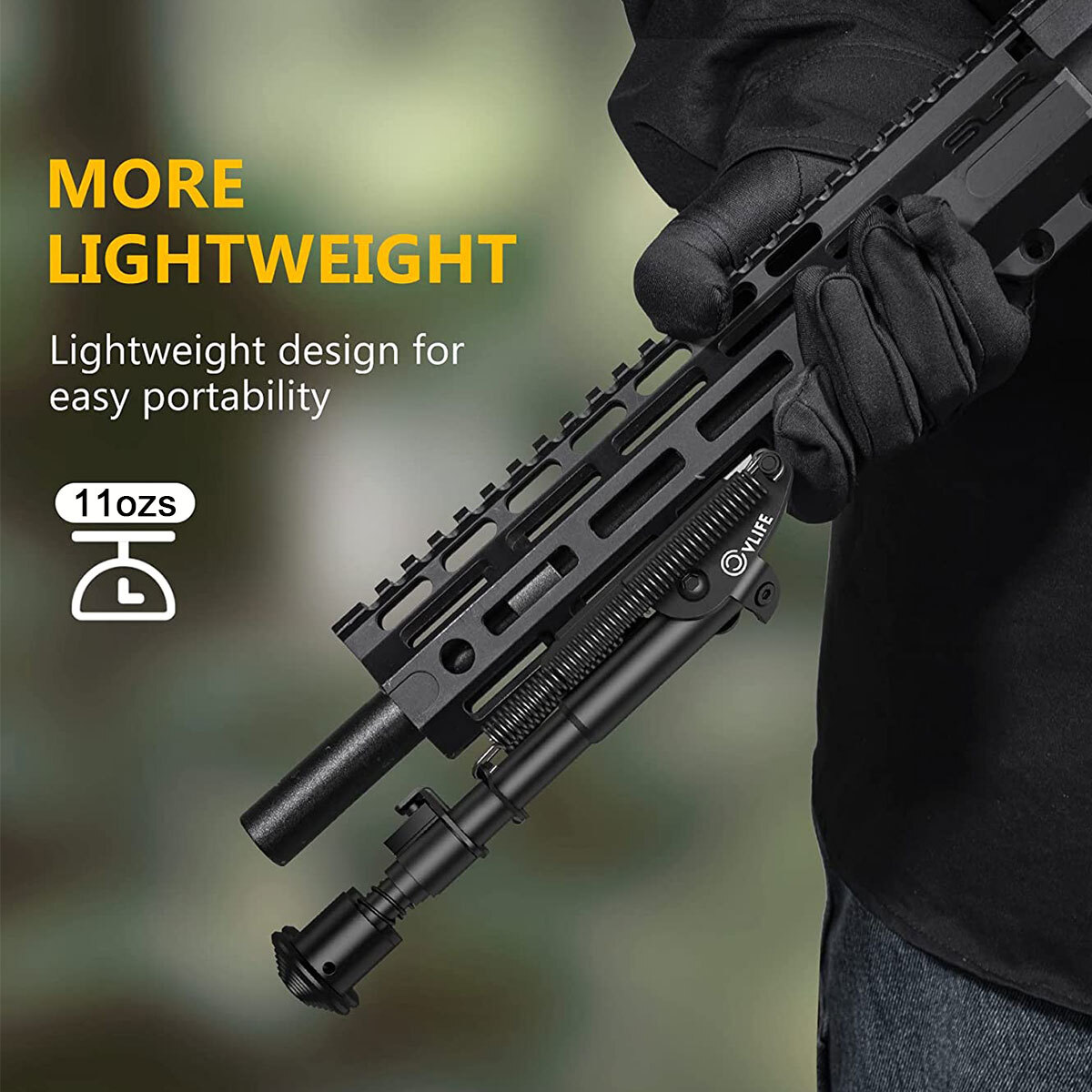 MLOK Hunting Bipod For Rifle 6-9" Adjustable M-LOK Bipod For M-Rail ...