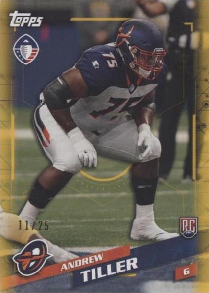2019 Topps Alliance of American Football - Gold #93 Andrew Tiller /25 ...