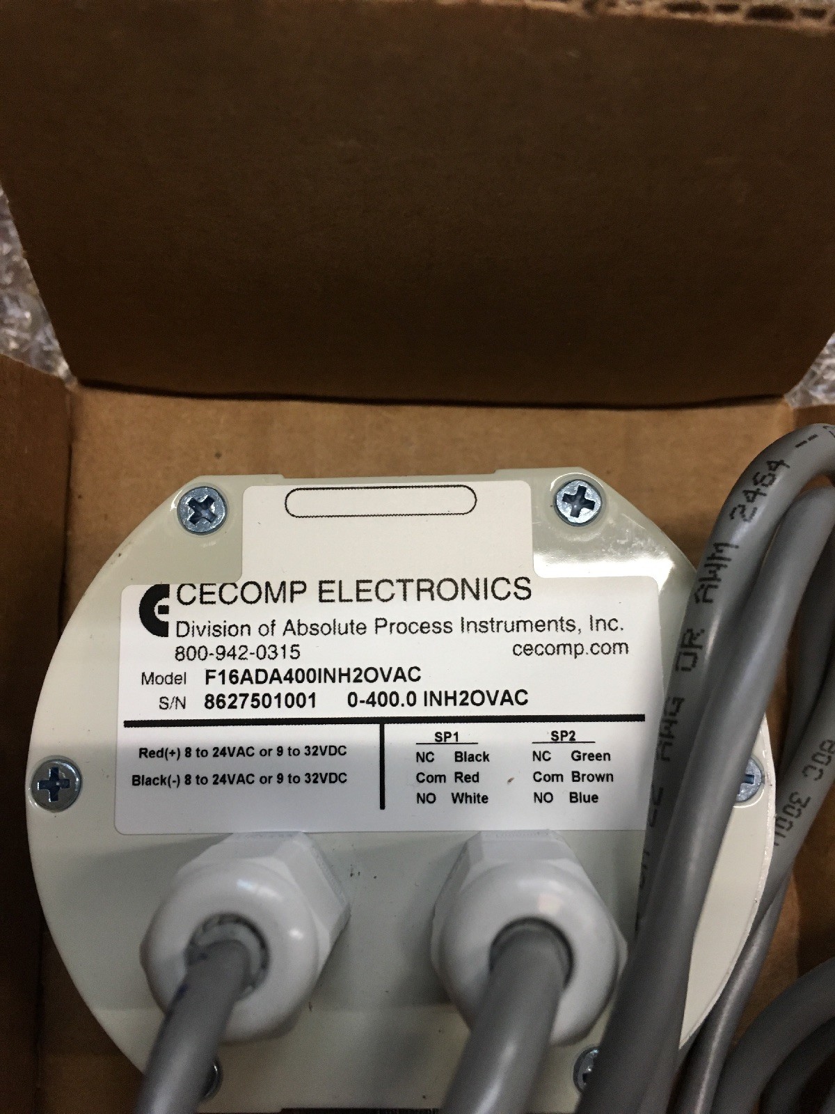 CECOMP Electronics Model F16DA400INH2OVAC 0-400.0 INH2OVAC Digital Pressure Gaug | eBay