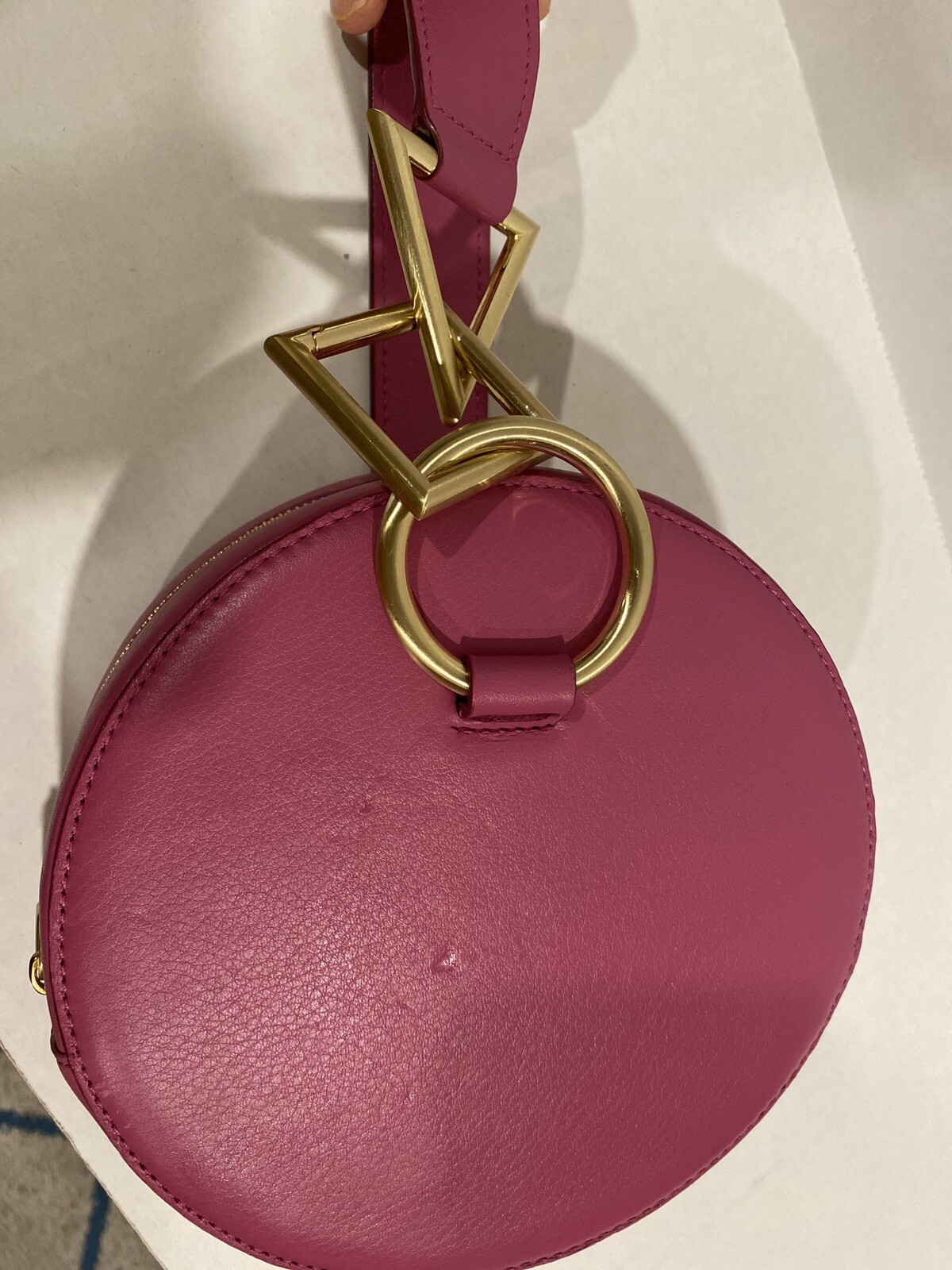 Tara Zadeh Azar Leather Clutch Fuchsia Retail $570 Made In Spain | eBay