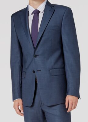 $640 Calvin Klein Men's Blue Neat Classic-Fit 2-Piece Suit Jacket Pants ...