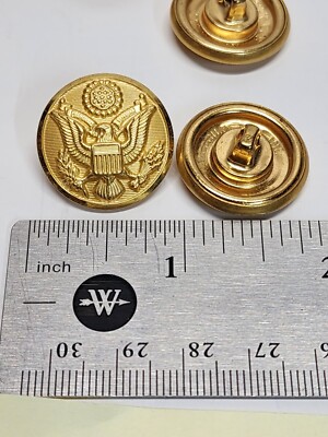 US Army Eagle Buttons Great Seal Tunic Button 7/8 inch 22mm Waterbury ...
