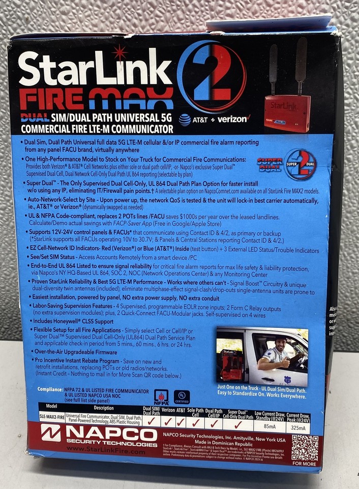 Napco StarLink Cellular Communication Module SLE-MAX2-FIRE | eBay