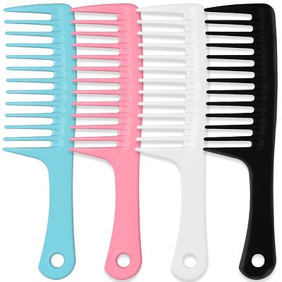 4PCS Wide Tooth Hair Comb for Curls Women - Large Hair Detangling Combs ...