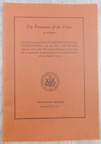 Formation of the Union An Exhibit National Archives Washington DC 1962 ...