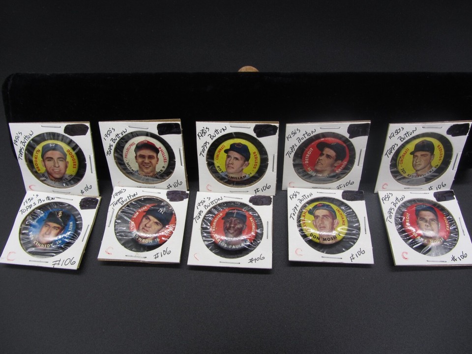 1956 Topps Baseball Pins Buttons Coins Pinback (10 Lot) Gil Hodges ...
