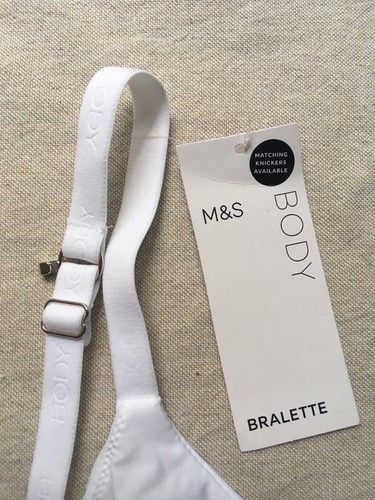 Marks & Spencer M&S Body White Full Cup No Wire Bra Bralette 32DD 70E ...