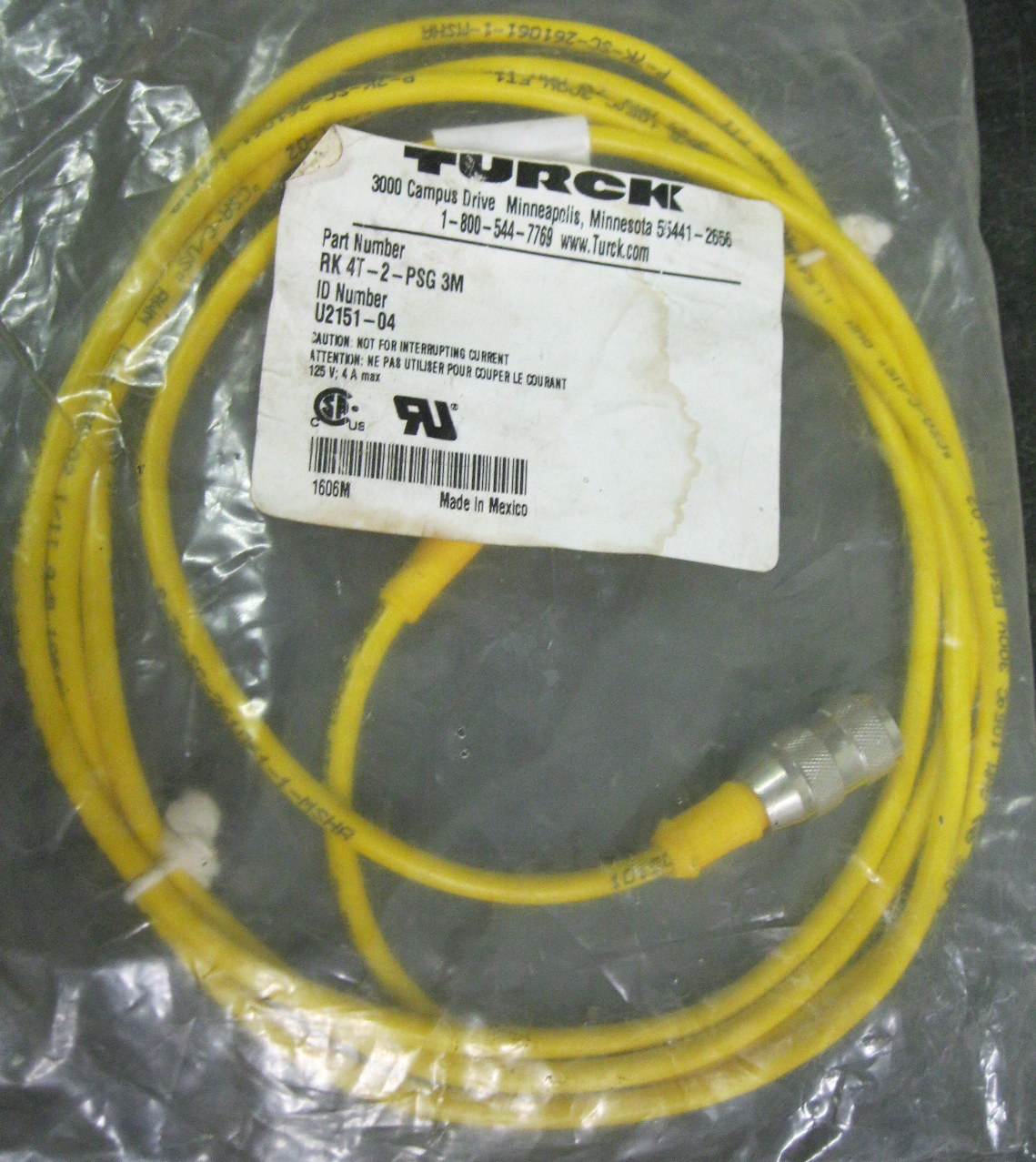 Turck RK 4T-2-PSG 3m Cordset | eBay