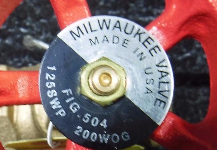 MILWAUKEE VALVE 1" GATE VALVE FIG.504 125 S.W.P 200 W.O.G,(MG) | eBay