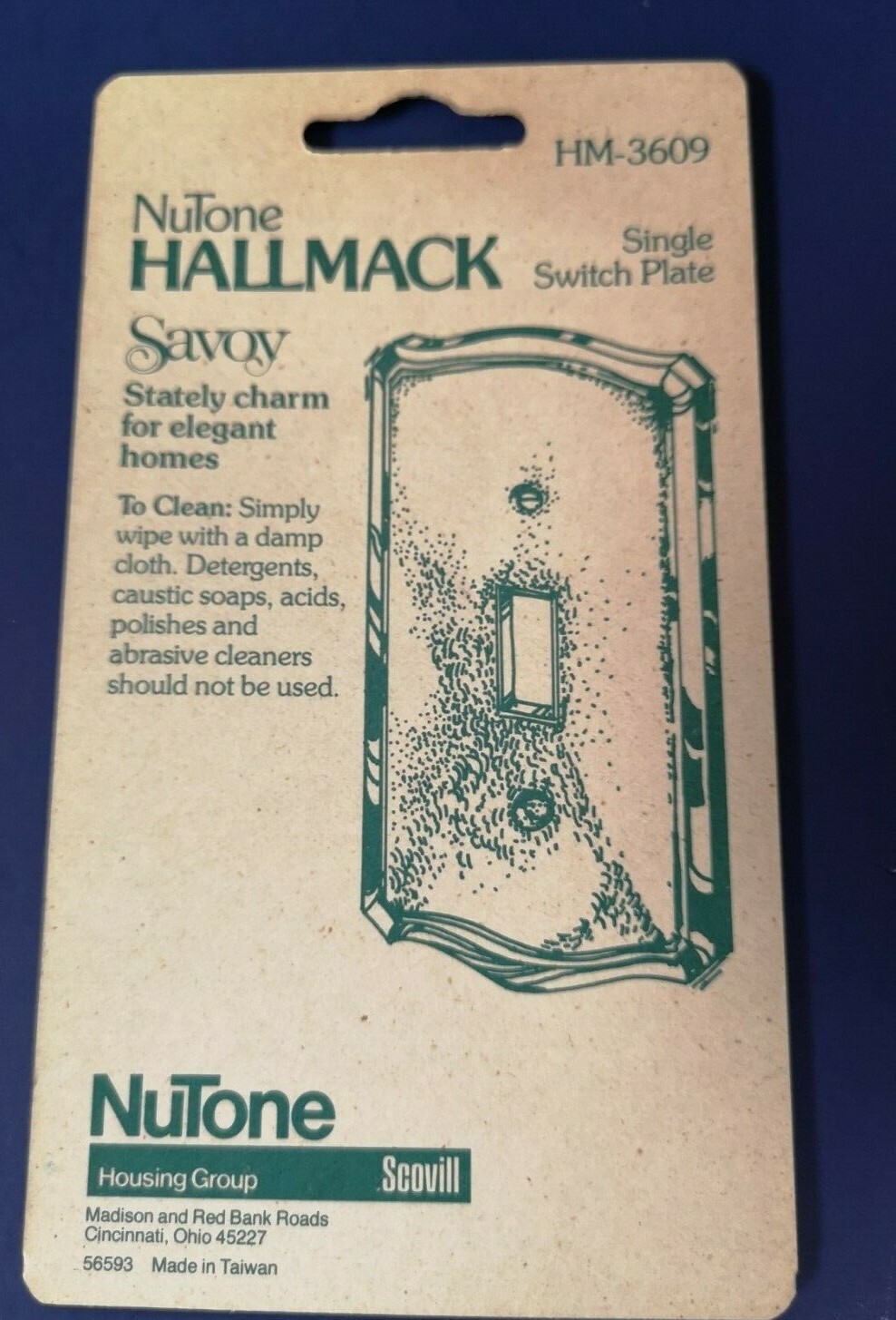 NuTone SWITCH PLATE Single Gang ANTIQUE BRASS Decorative Beveled NEW HM ...