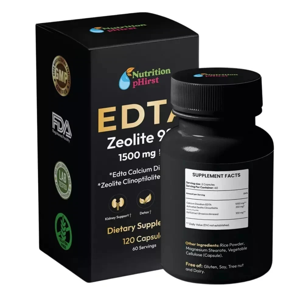 Natural EDTA Calcium Disodium 1500mg Chelation Capsules – Detox & Liver ...