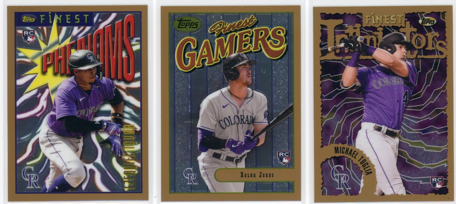 2023 Topps Finest Flashbacks Colorado Rockies Team Lot (3 cards) w ...