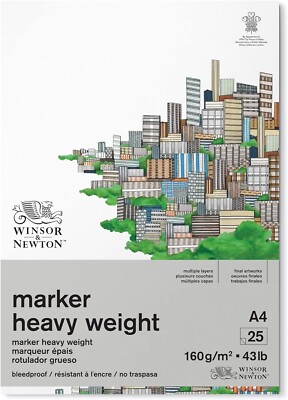 Winsor & Newton ProMarker HEAVYWEIGHT 160gsm Bleedproof Marker Paper ...
