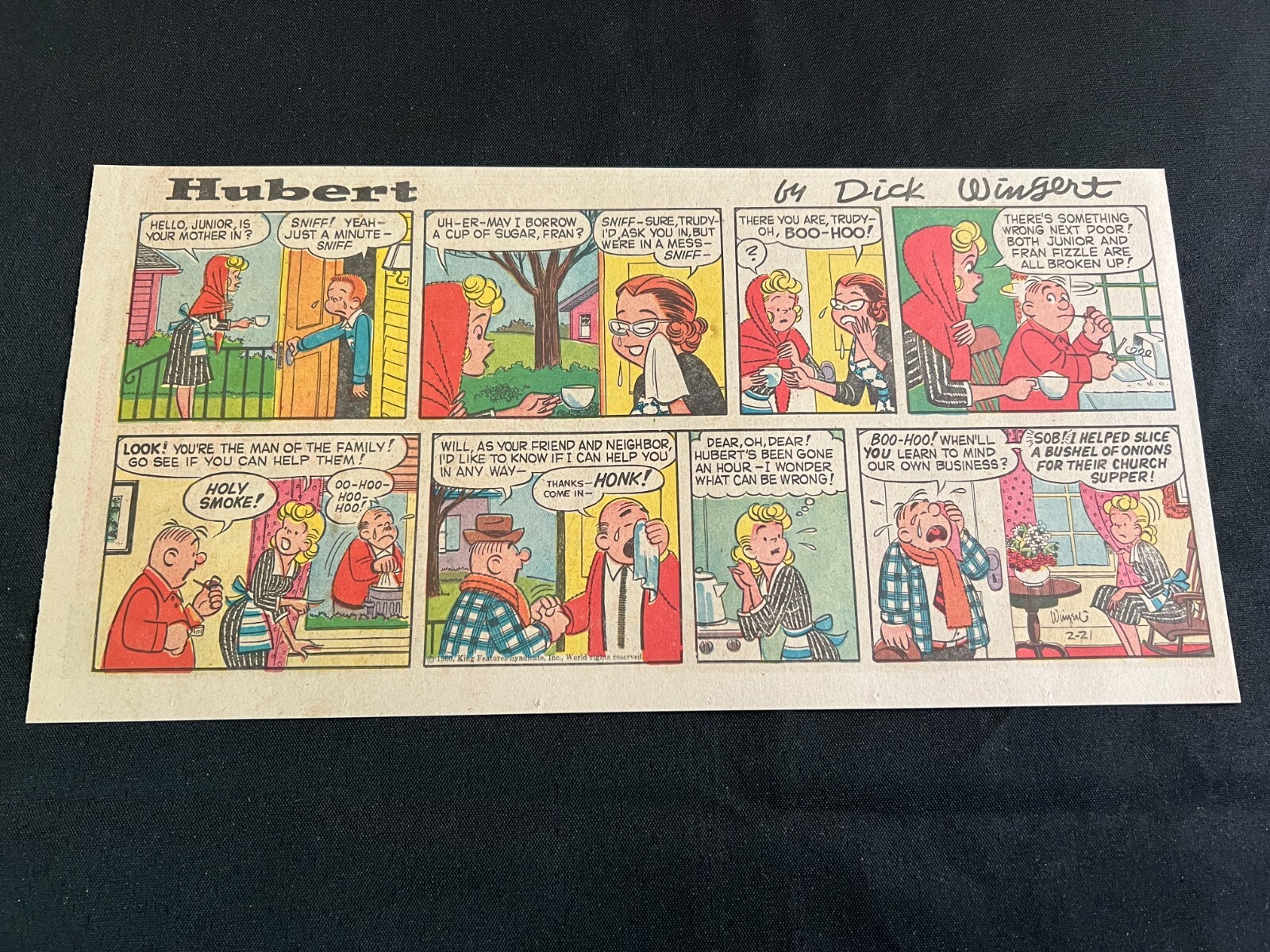 #08a HUBERT by Dick Wingert Lot of 3 Sunday Third Page Comic Strips ...