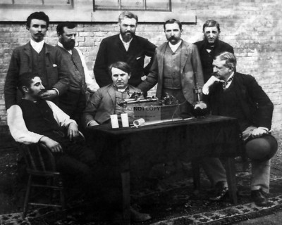 THOMAS A. EDISON OTHERS AROUND "PERFECTED" PHONOGRAPH - 8X10 PHOTO (BB ...