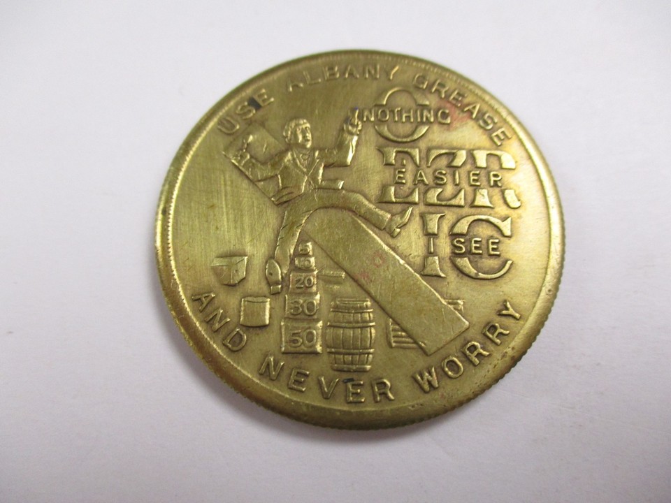 VINTAGE ALBANY OIL GREASE MEMBERSHIP GOOD LUCK TOKEN | eBay