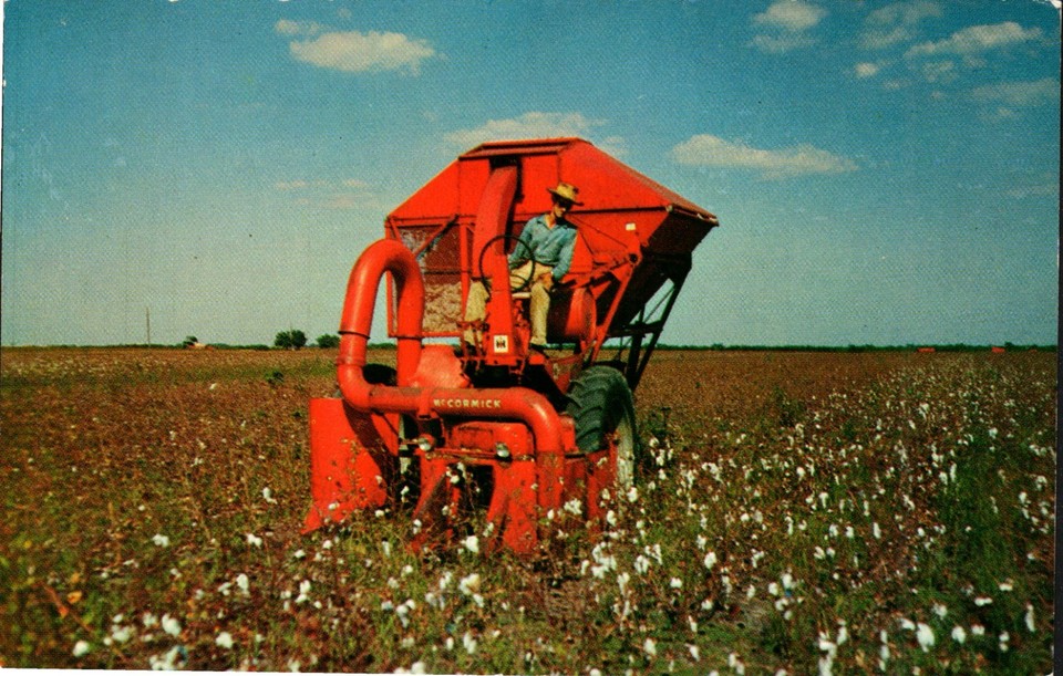 McCormick International Harvester Cotton picker VINTAGE POSTCARD | eBay