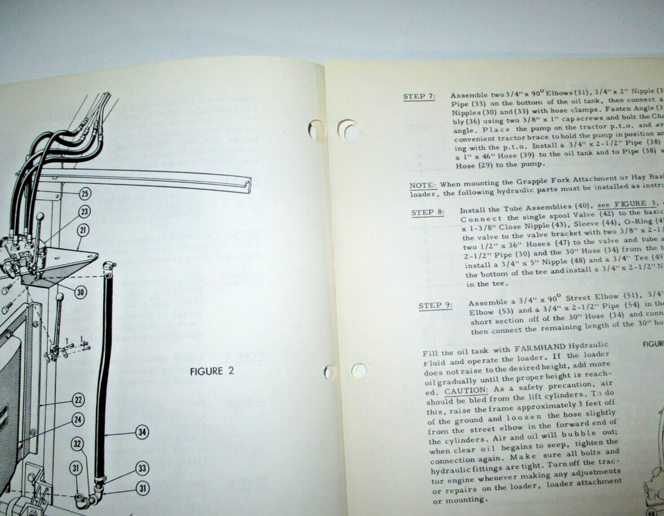 Farmhand F11-B Loader Operators & Parts Manual 6/60 FS170-660 ORIGINAL ...