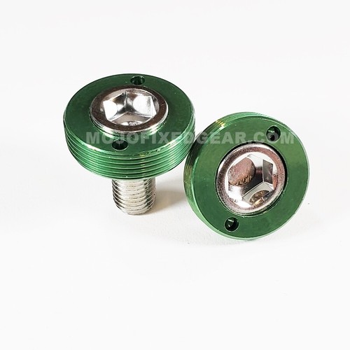 Bottom Bracket Crank Bolts with Anodized Caps - M8 Square Taper GREEN ...