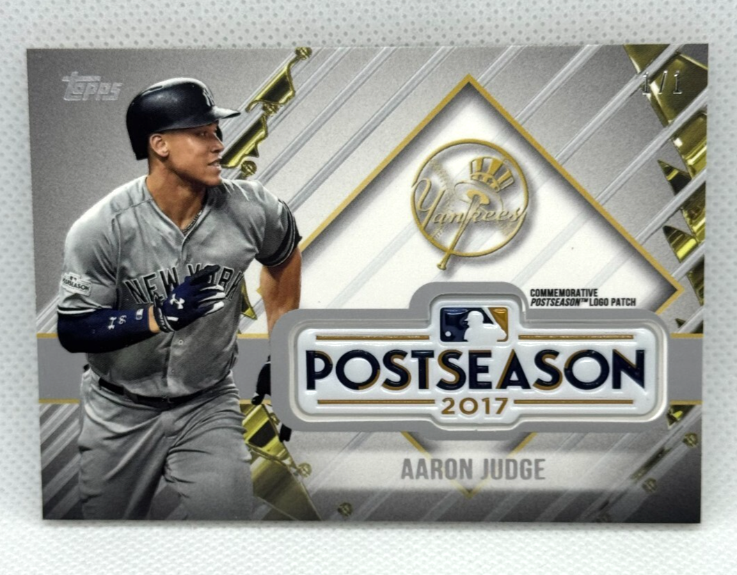 2017-18 Topps Update Series POSTSEASON Arron Judge Logo Patch Card #1/1 ...