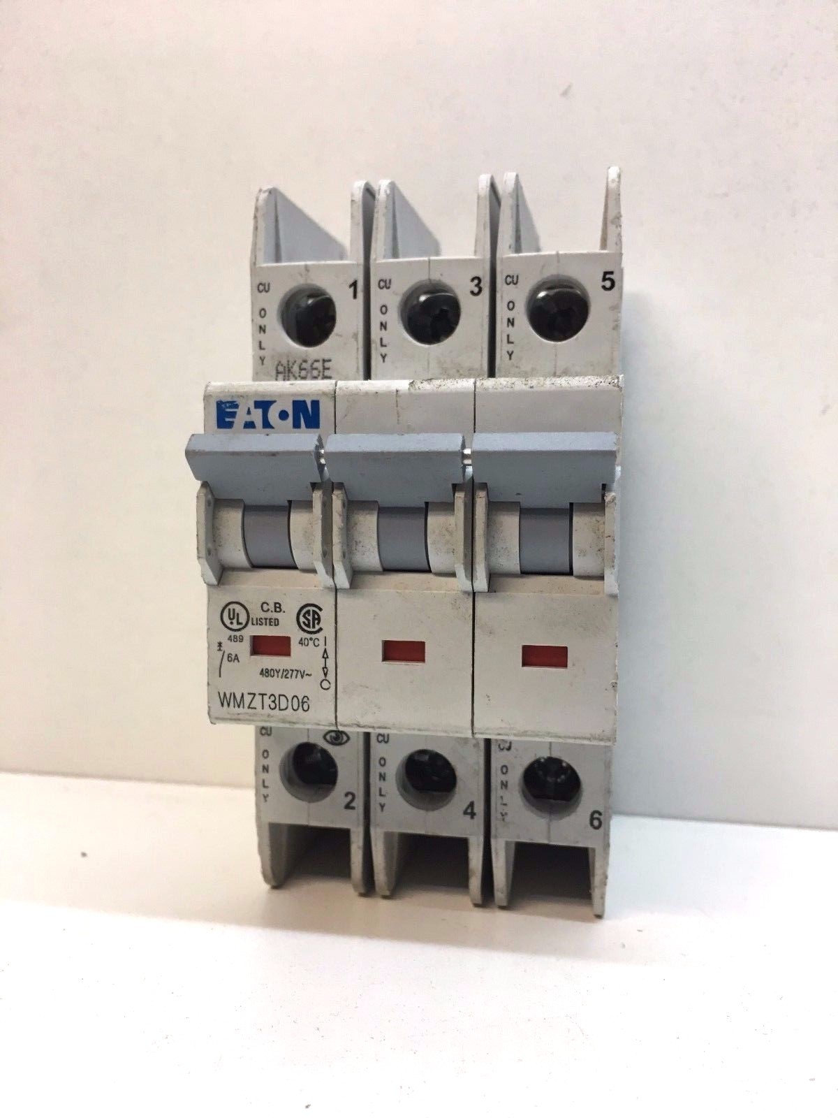 Eaton WMZT3D06 HACR SWD Current Limit Circuit Breaker 6A 3P 480Y/277V 3 ...