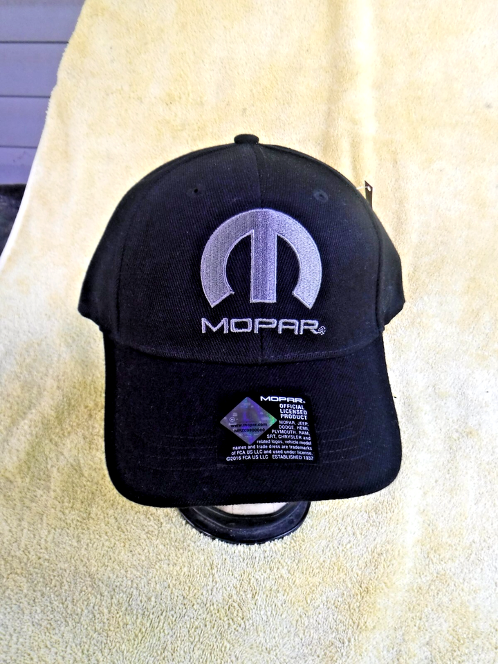 NEW EMBROIDERED CAP! OFFICIALLY LICENSED BLACK MOPAR STRAPBACK OSFM HAT! DODGE | eBay