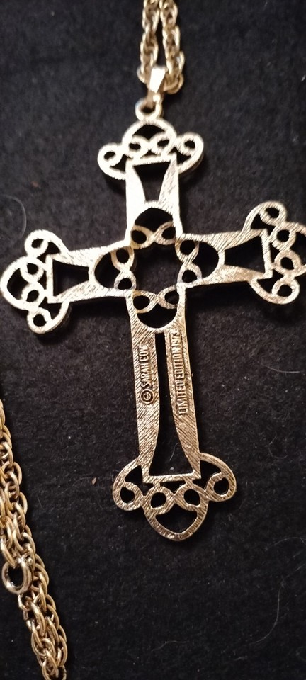 Stunning Vintage SARAH COV 1983 Limited Edition Gold Tone Cross ...