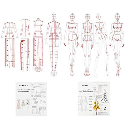 Fashion Drawing Template Ruler Set, Woman Sewing 8PCS Professional Kit ...