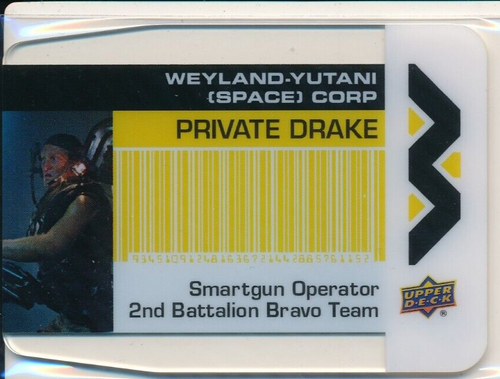 Upper Deck Aliens Weyland-Yutani Space Corp Private Drake #WY-8 A2174 ...