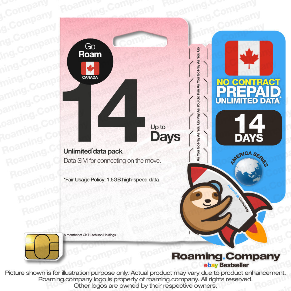 🚀 CANADA 14 DAY UNLIMITED DATA Prepaid Travel SIM Hotspot Roaming 1.5GB4G | eBay
