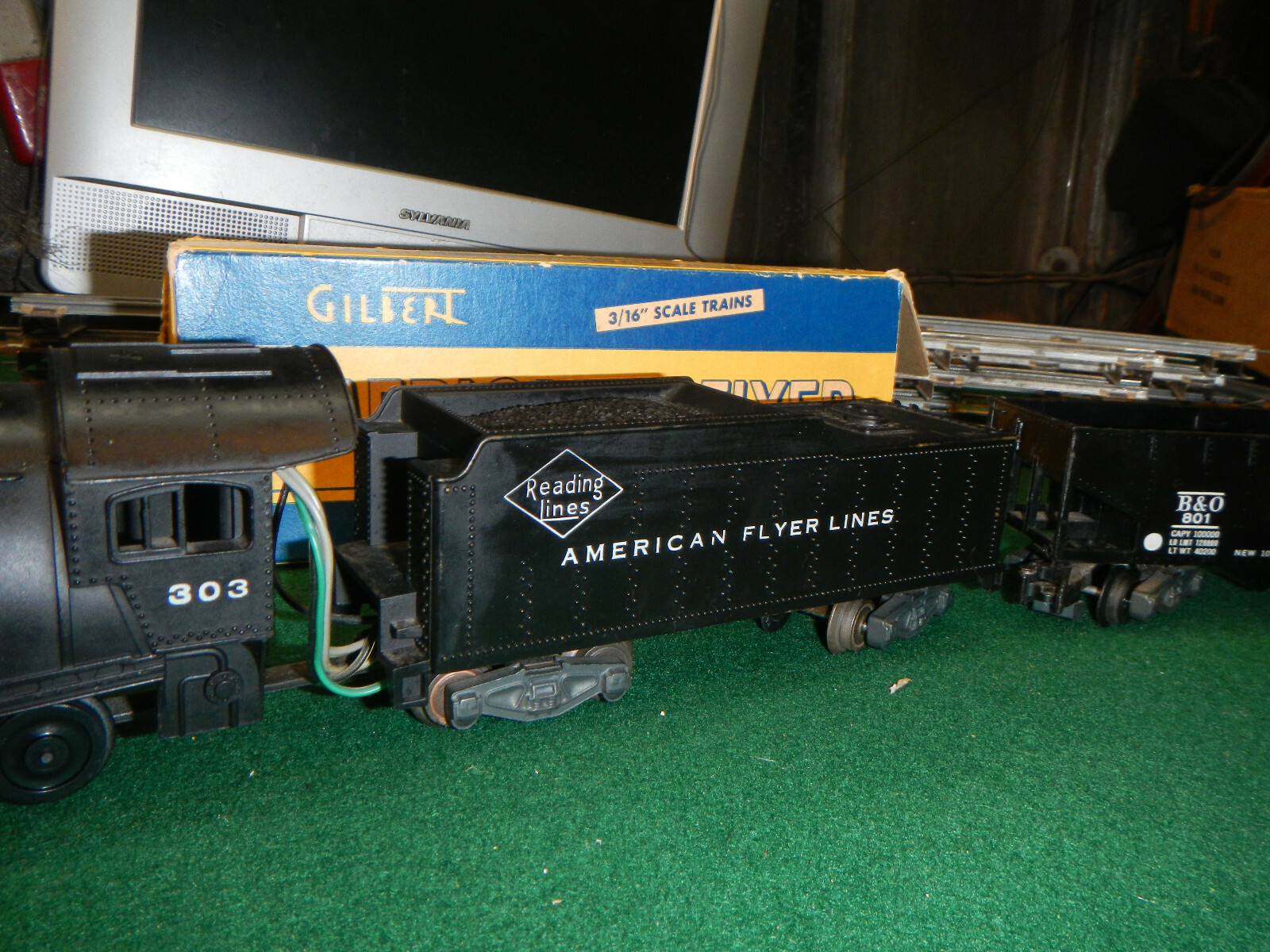 VINTAGE 50'S GILBERT AMERICAN FLYER TRAIN SET #303 Engine Acessories 3/ ...