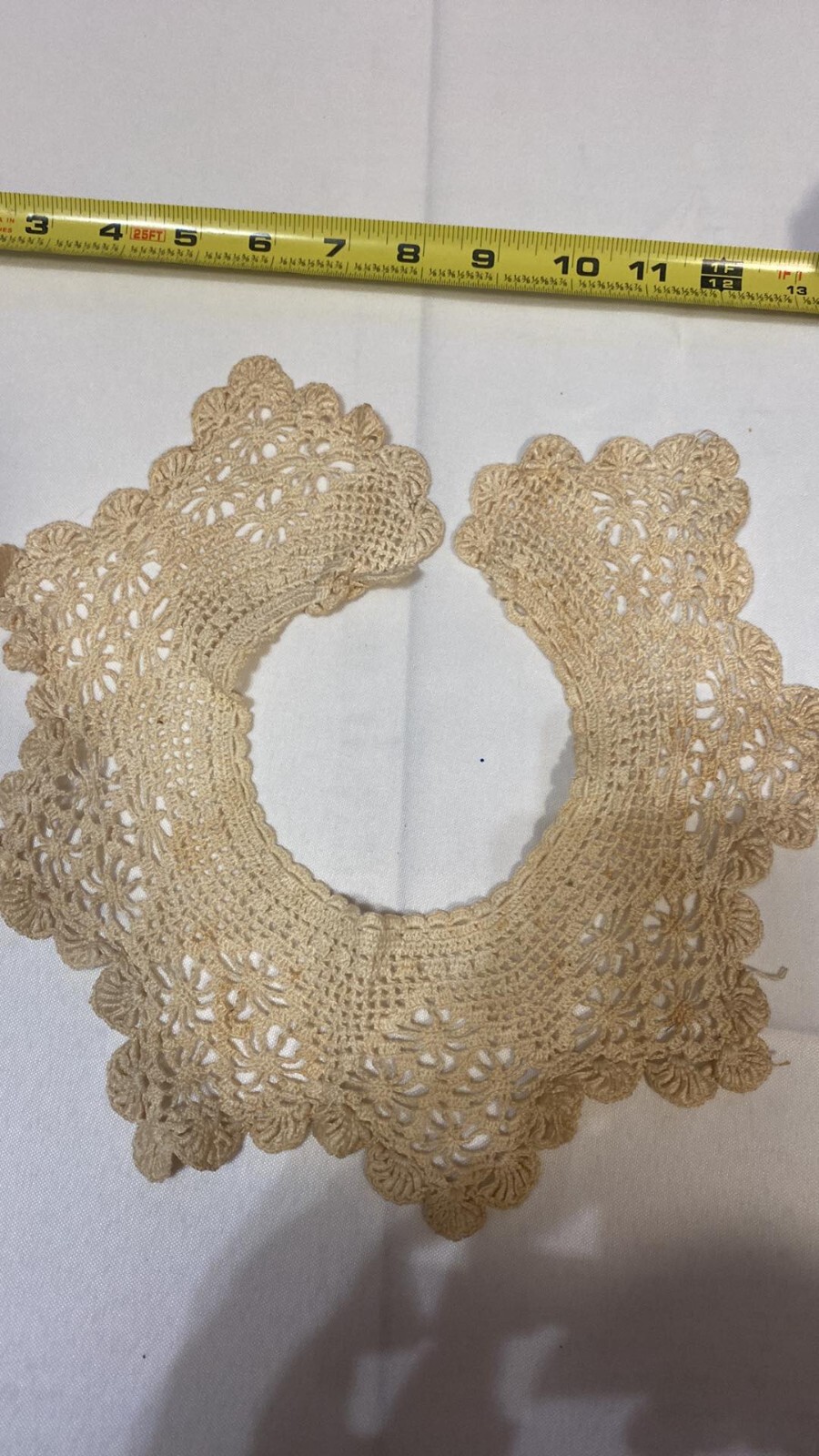 Vintage Lace Collar Doily Table Runner/Handkerchief/Napkin with Crochet ...