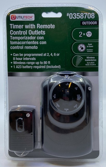 Utilitech Outdoor Timer With Remote Control 0358708 in Package for sale ...