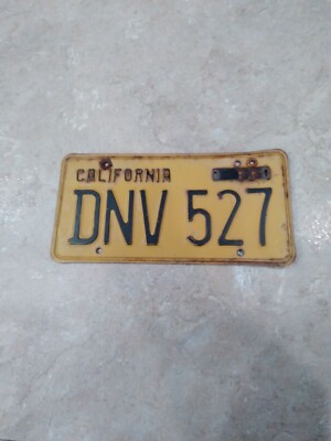 1956 California License Plate Black on Yellow DNV 522 EMBOSSED | eBay