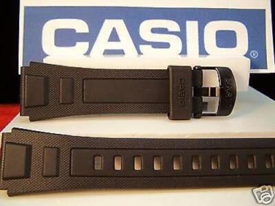Casio Watch Band WV-59. For Atomic Wave Ceptor World Time Black Rubber ...