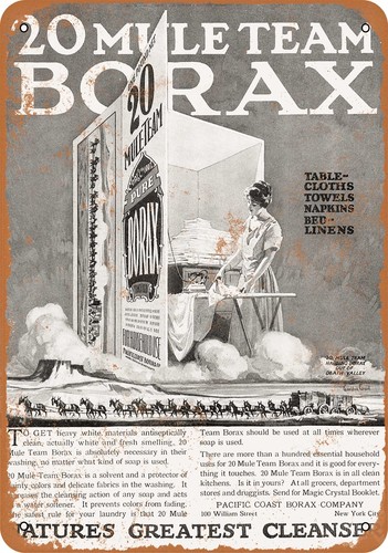 METAL SIGN - 1923 20 Mule Team Borax Detergent - Vintage Look ...